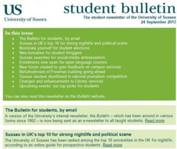 The Bulletin for students, by email : Broadcast: News items ...