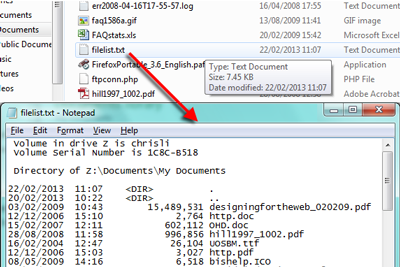 2553. How can I produce a list of files within a folder in Windows ...