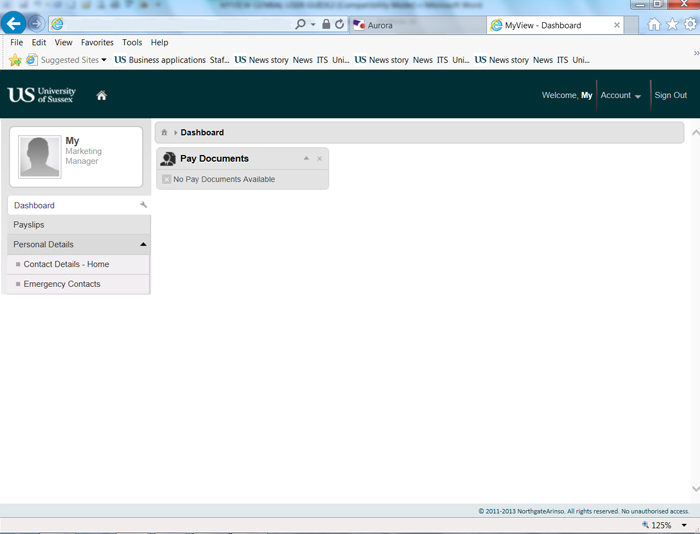 MyView user guide : Payroll and Pensions : Human Resources : University ...